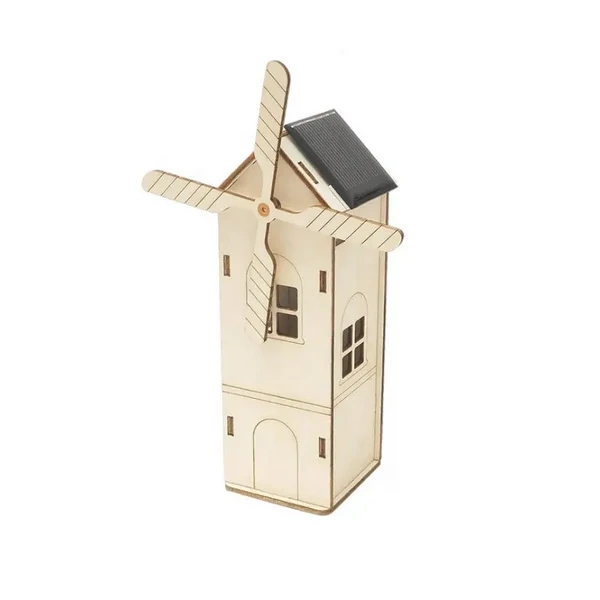 Mini plywood windmill - solar powered - DIY - Wooden Educational Toy ...
